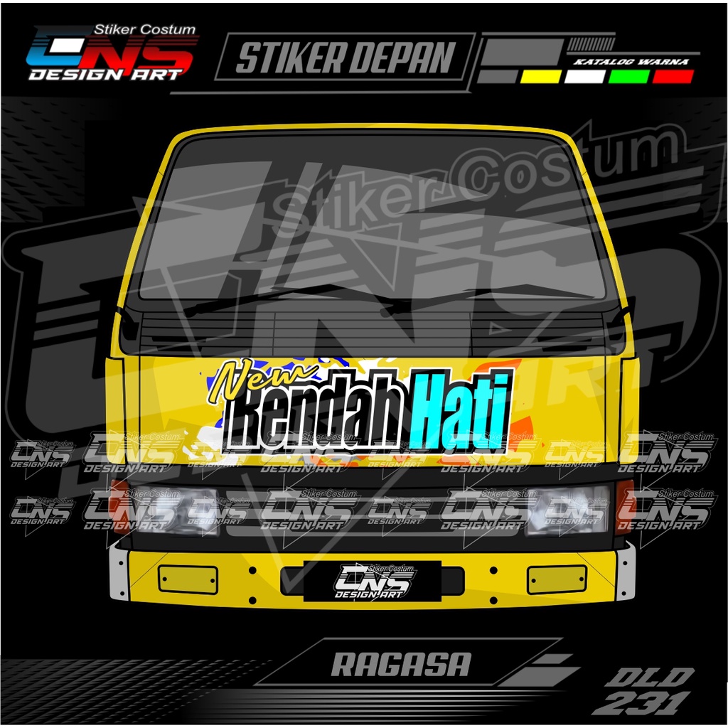 Jual Stiker Kabin Depan TRUK RAGASA NEW RENDAH HATI Custom Bisa Request ...