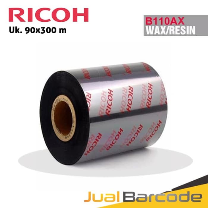 Jual RIBBON BARCODE RICOH WAX RESIN UKURAN 90 X 300 METER - 90X300 M ...