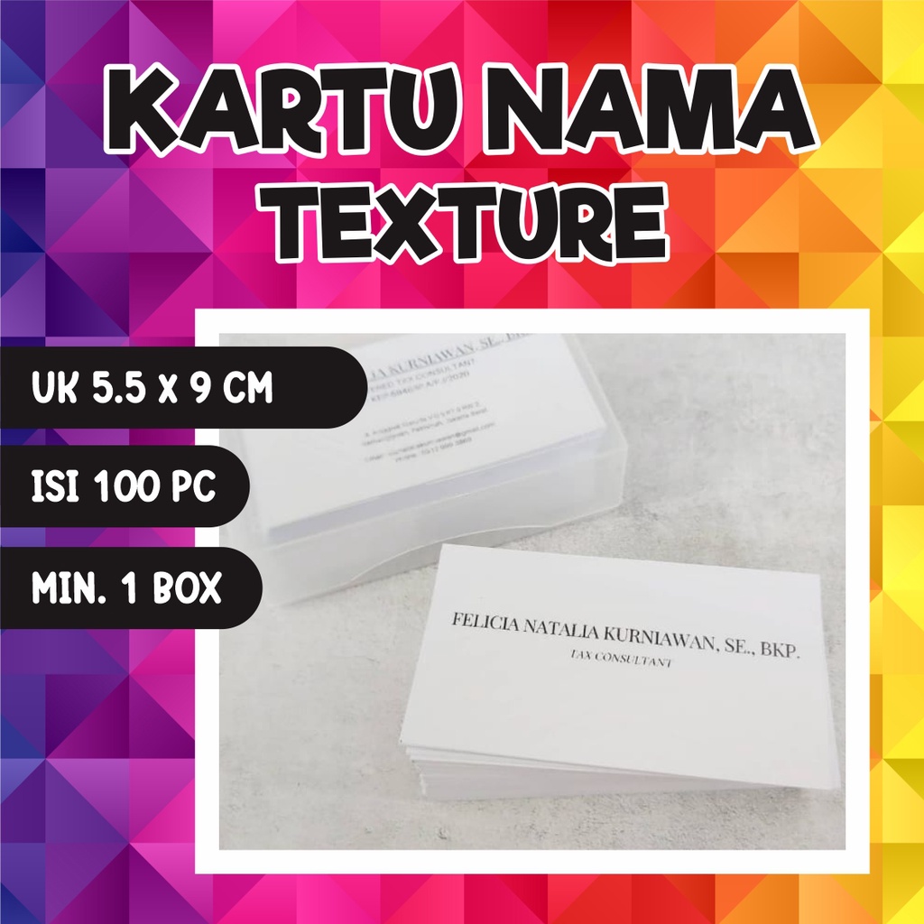 Jual KARTU NAMA KERTAS TEXTURE / NAME CARD TEXTURE PAPER | Shopee Indonesia