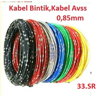 Jual Kabel Bintik AVSS 0,85mm Automotive Cable Wire warna Merah / Hitam / Kuning / Hijau / Biru ...