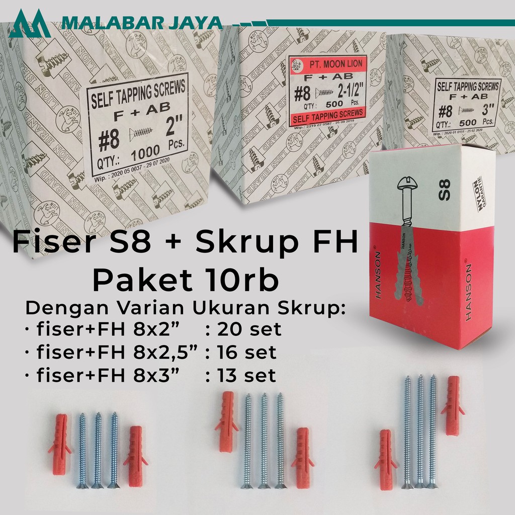 Jual Fiser S8 + Sekrup FH / Paket 10 Ribu / Harson | Shopee Indonesia