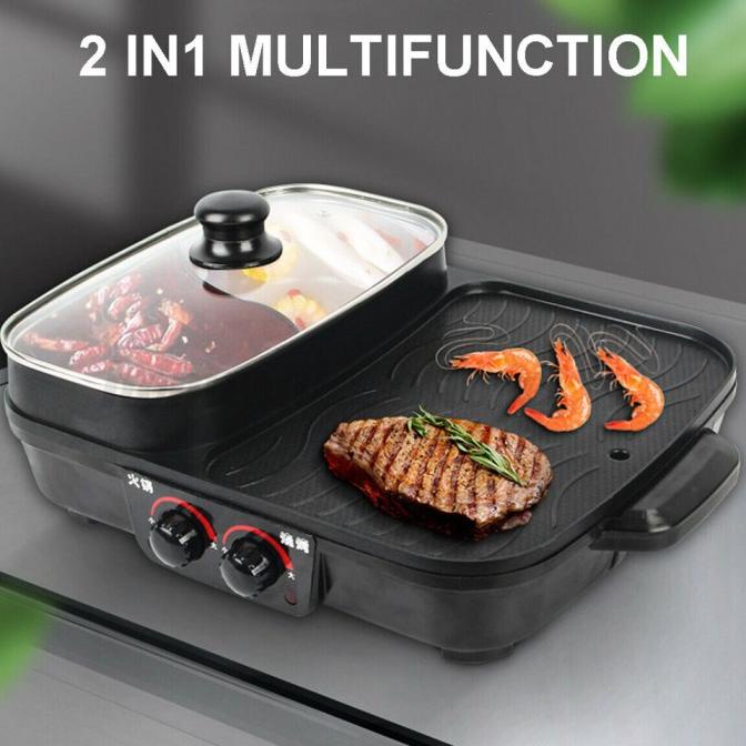 Jual WAJAN BBQ ELEKTRIK 1500W 2 DALAM 1 PANCI PANGGANG BARBEQUE TANPA ...