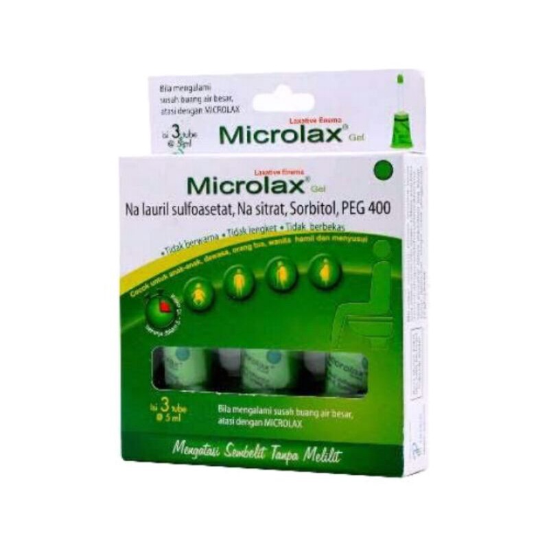 Jual Microlax 5ml 3 tube/ pelancar bab/sembelit/pencahar | Shopee Indonesia