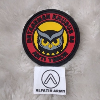 Jual Alfatih Army Patch Rubber Densus 88 Burung hantu Logo 5X7cm Karet ...