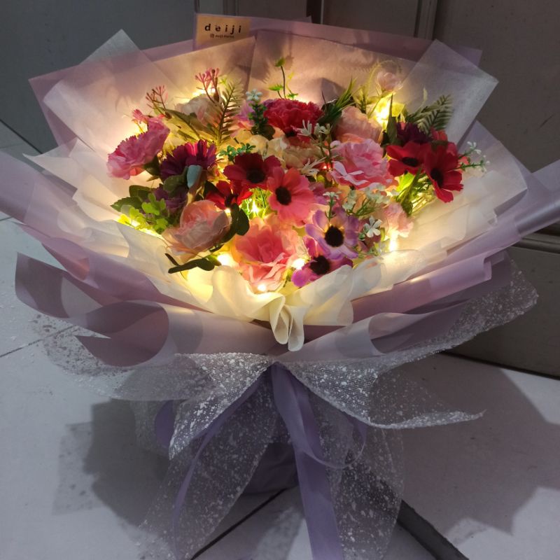 Jual Buket Bunga Artificial [Large] - Buket Led - Hadiah Wisuda Ulang ...