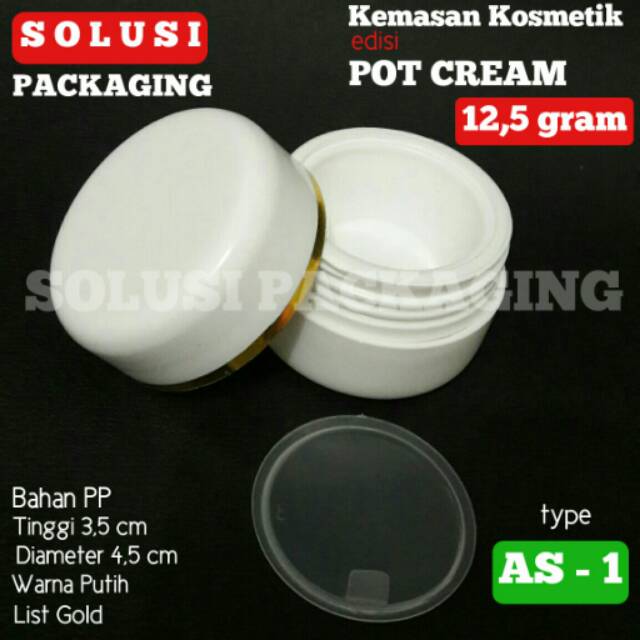 Jual POT CREAM 12,5 GR PUTIH/TEMPAT KRIM/KEMASAN KOSMETIK/BOTOL ...