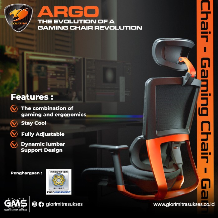 Jual COUGAR Gaming Chairs Argo - Orange & Black / Kursi Gaming / Kursi Gamers - Orange | Shopee ...