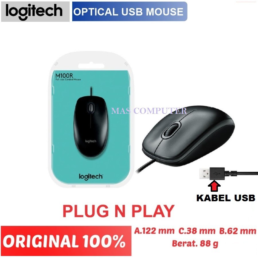 Jual Logitech M100R / Mouse Logitech M100R Original / Mouse Logitech ...