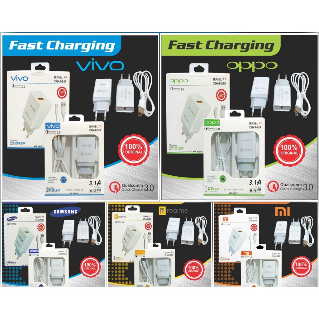 Jual TRAVEL CHARGER A80 (NG) FAST CHARGING 3.1A MICRO USB QUALCOMM 3.0 ...