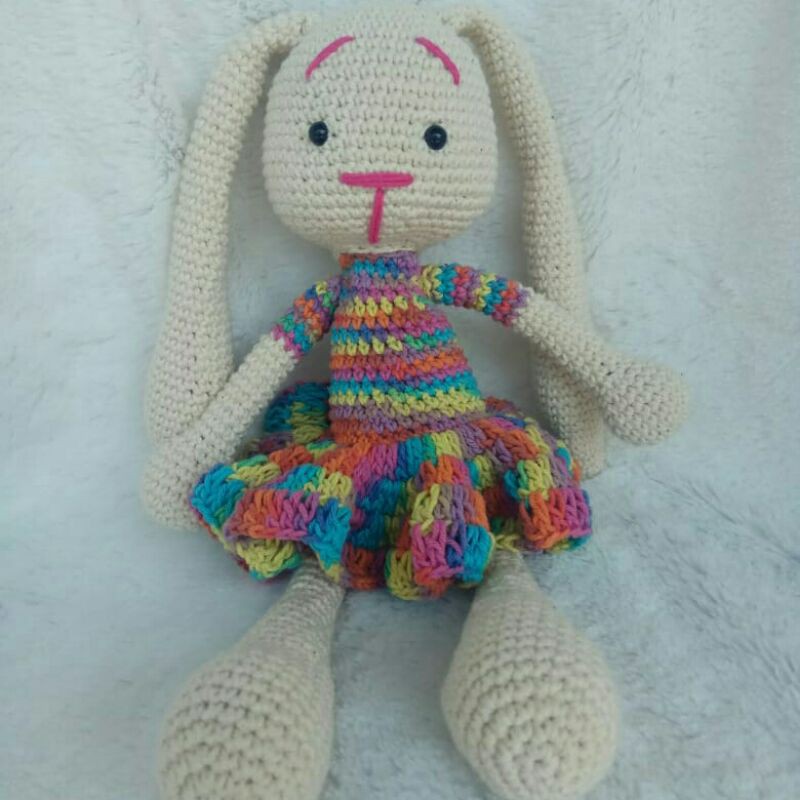 Jual Amigurumi/Boneka rajut bunny in dress (L) | Shopee Indonesia