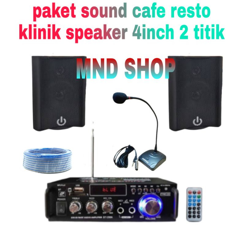 Jual paket sound system cafe resto klinik speaker panggilan 4inch 2 ...