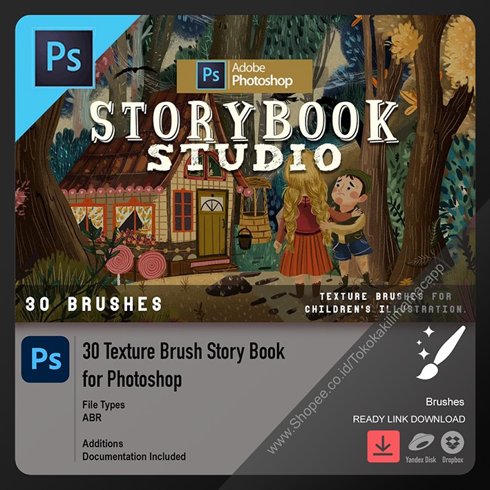 Jual 30 Texture Story Book Brush for Photoshop | Shopee Indonesia