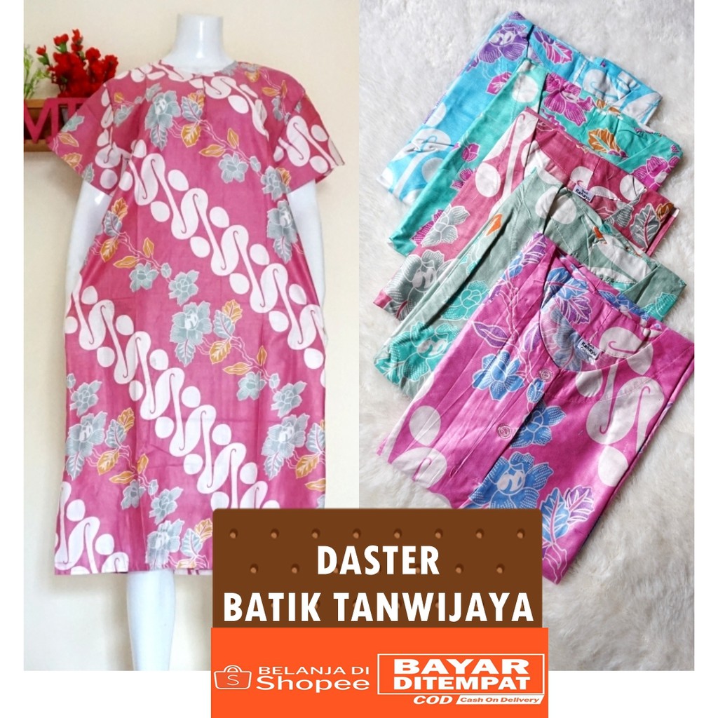 Daster Wanita Model Kancing Depan LD 110 / Daster Ibu Soft Motif Random ...