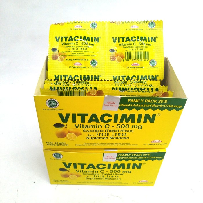Jual VITACIMIN C-500 MG RASA FRESH LEMON ( 1X2TABLET) | Shopee Indonesia