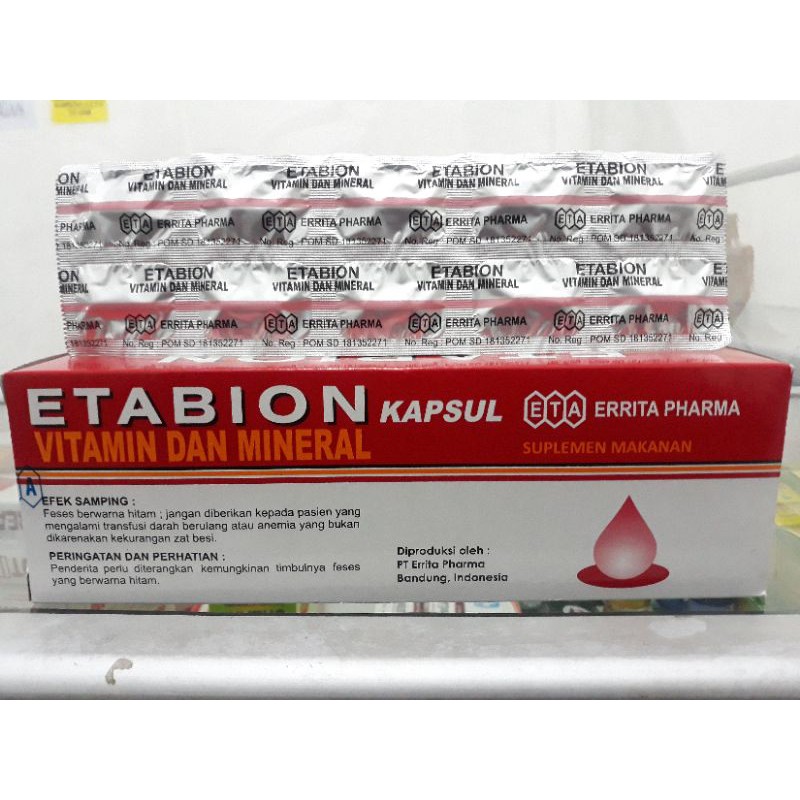 Jual ETABION Kapsul Penambah Darah (1 Strip isi 10 Kapsul) Indonesia ...