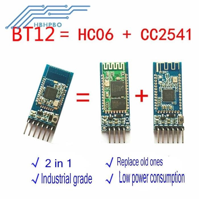 Jual New BT12 Dual Mode Serial Bluetooth Module HC05/06 + CC2541 BLE iOS Indonesia|Shopee Indonesia