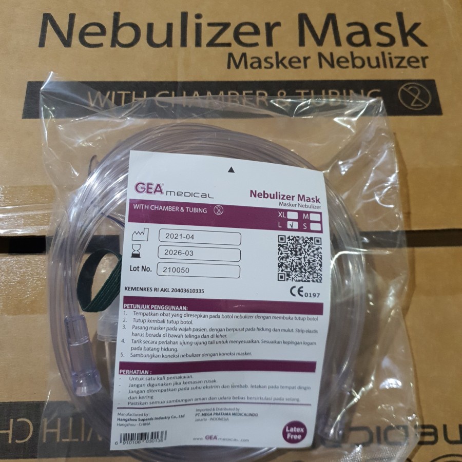 Jual Masker Nebulizer GEA / Nebulizer Mask / Masker Nebuliser - Dewasa ...