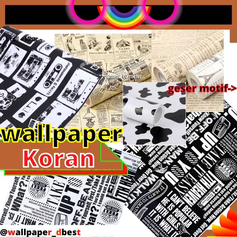 Jual WALLPAPER WALPAPER WALLPEPER MINIMALIS MOTIF KORAN RETRO VINTAGE ...