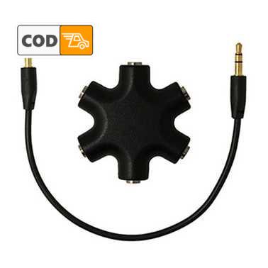 Jual Splitter Jack Audio 3.5mm 6 Way Ports Male to 5 Female Adapter Hub ...
