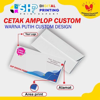 Jual Cetak Amplop Kop Surat Custom Murah Ukuran 11x23cm Warna putih | Shopee Indonesia