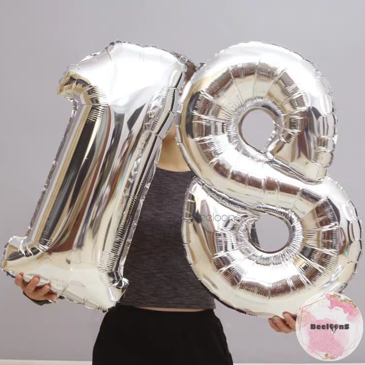 Jual Balon Foil Angka Silver Besar 80 cm | Shopee Indonesia