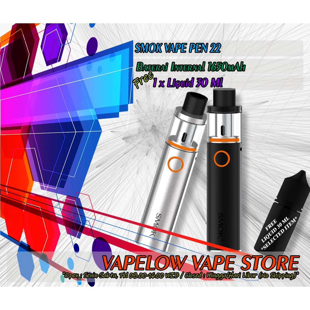 Jual SMOKE Vapee Pen 22 Baterai Internal 1650mAh Bonus Liquids 30ML | Shopee Indonesia