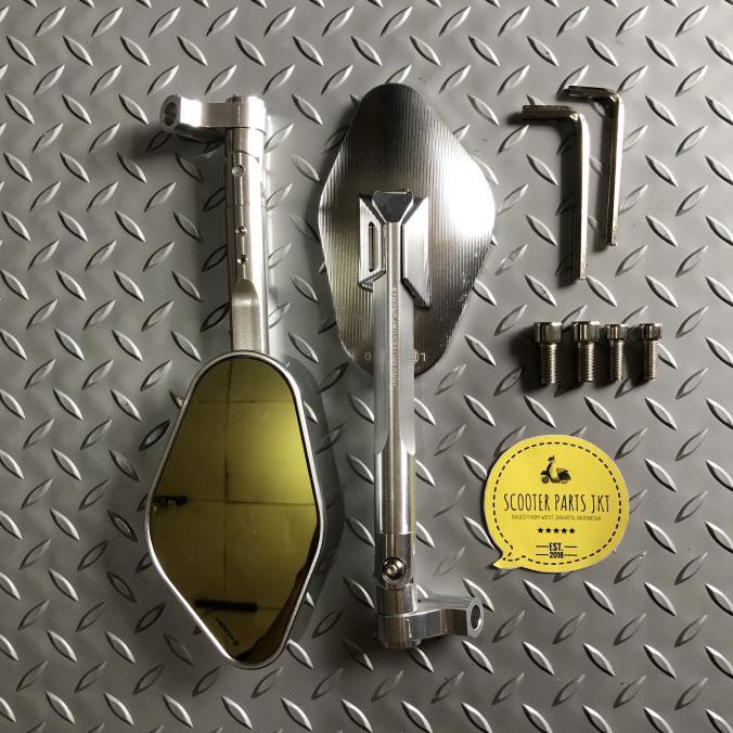 Jual Spion Rizoma Ellise Silver Chrome Original Scarlet For Vespa Matic ...