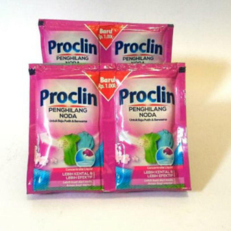 Jual Proclin Sachet Warna Penghilang Noda 1000 Isi 12 Sachet x 30 ml ...