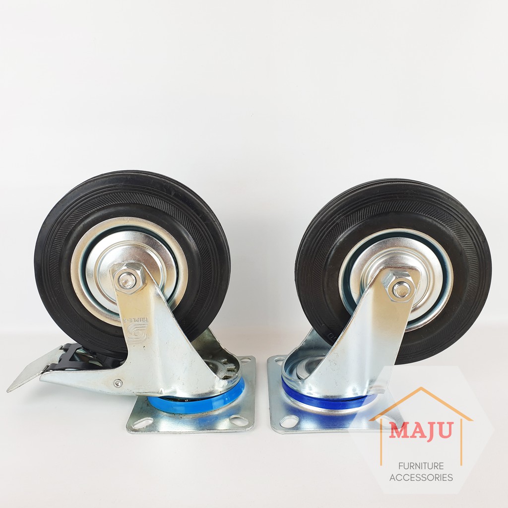 Jual Roda Trolley 5" Triple-S Hidup / Rem (Roda Gerobak, Roda Etalase ...