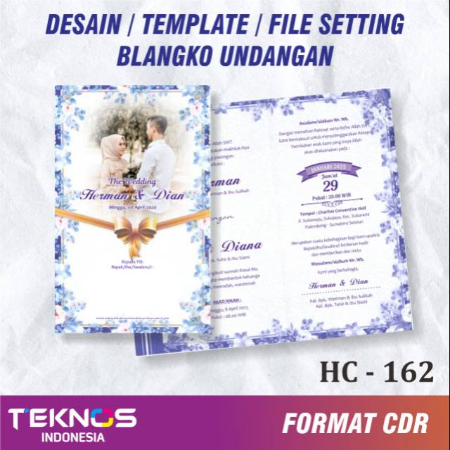 Jual TEMPLATE UNDANGAN PERNIKAHAN - DESAIN UNDANGAN BLANKO HC 162 ...