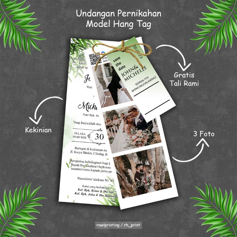 Jual Undangan Pernikahan Model Hang Tag Murah Indonesia|Shopee Indonesia
