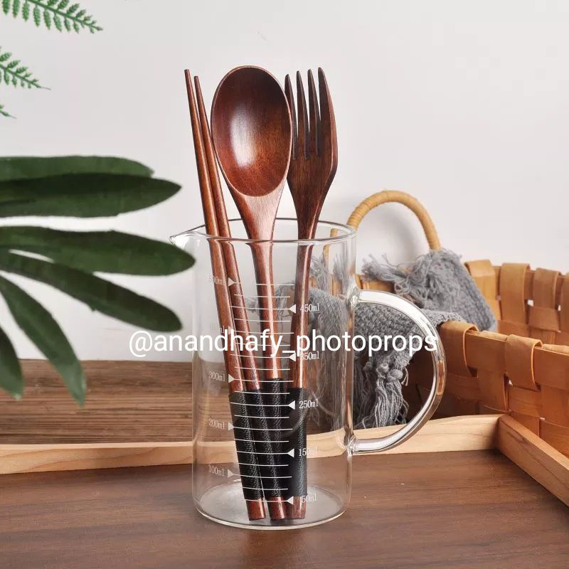 Jual Sendok kayu garpu kayu sendok garpu kayu makan set garbu jepang ...