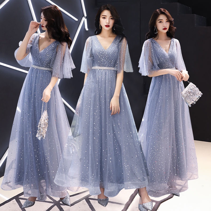Jual Gaun pengiring pengantin abu-abu baru sister group dress rok ...