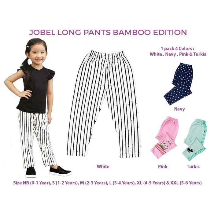 Jual CELANA KAZEL JOBEL LONG PANTS GIRL BAMBOO EDITION ISI 4 CELANA ...