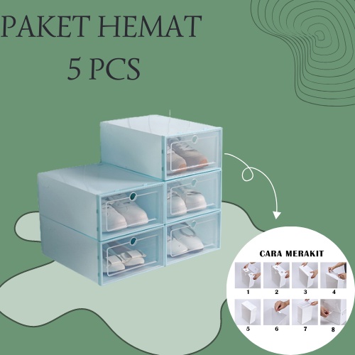 Jual Box Sepatu Transparan Kotak Sepatu Sandal Tebal Box Sepatu Paket ...