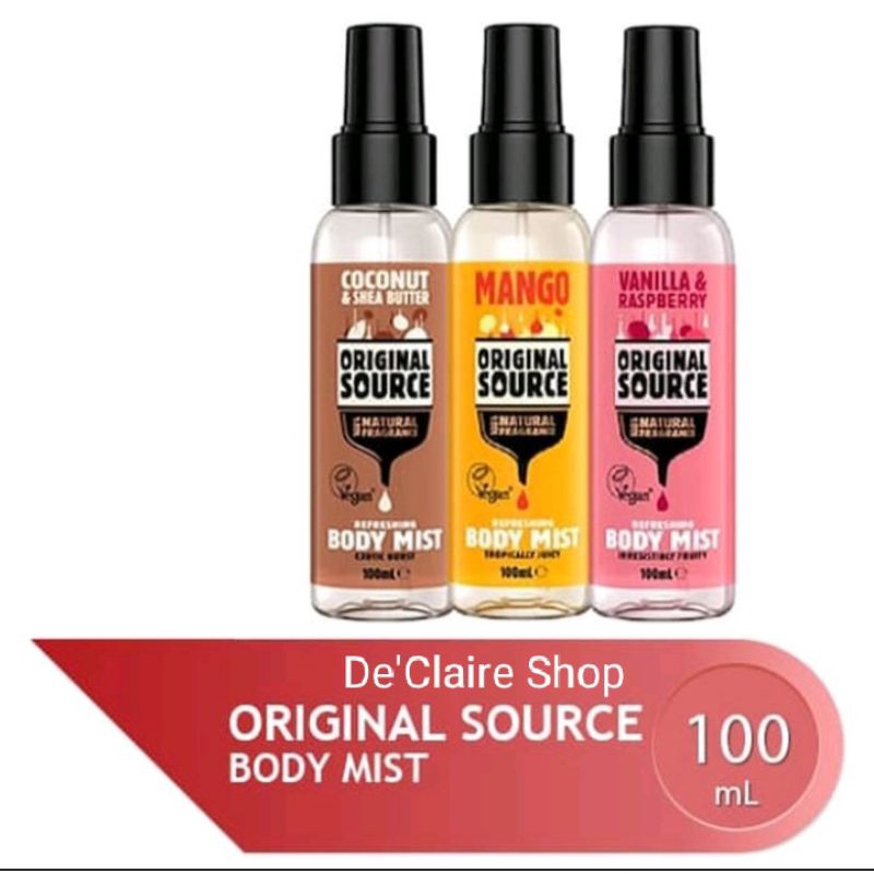 Jual Original Source Body Mist Vanilla Raspberry Coconut Mango 100ml ...