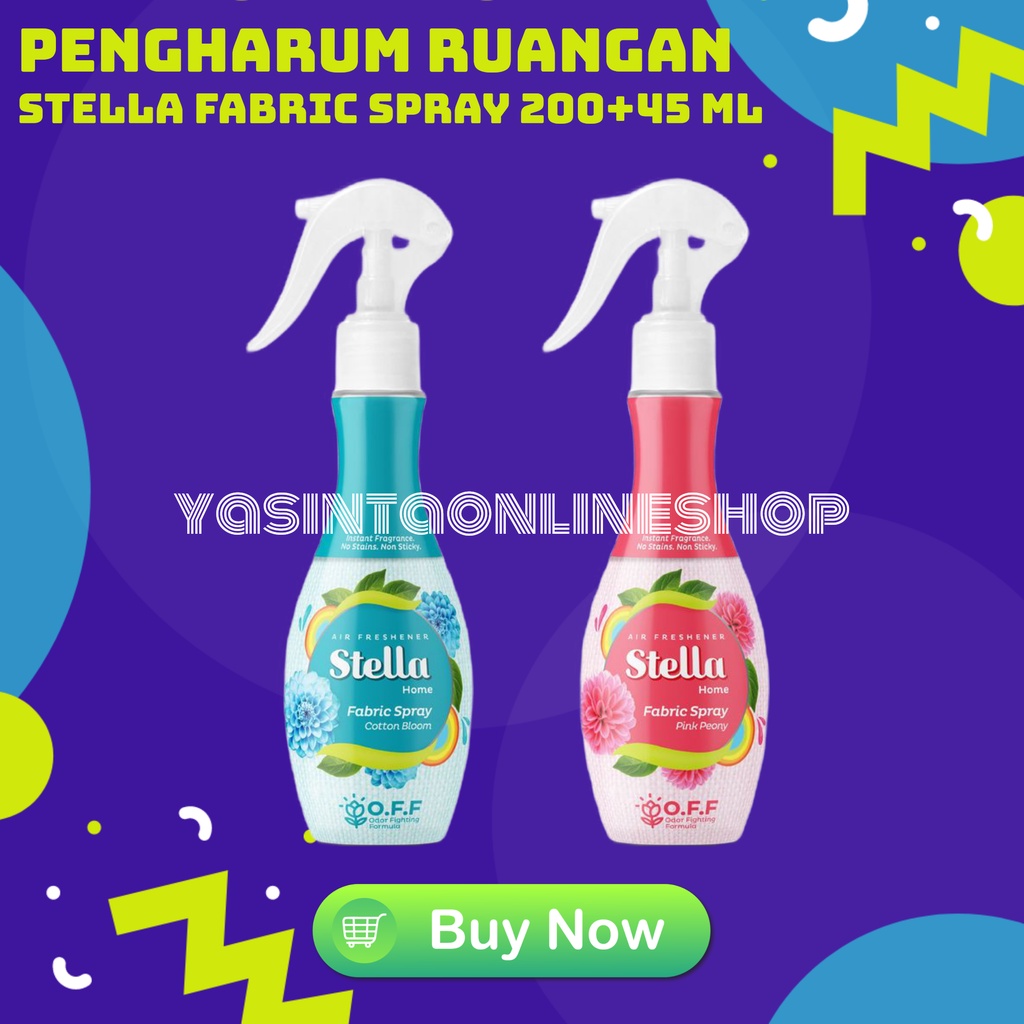 Jual PENGHARUM RUANGAN PENETRALISIR BAU STELLA FABRIC SPRAY 200+45 ML ...