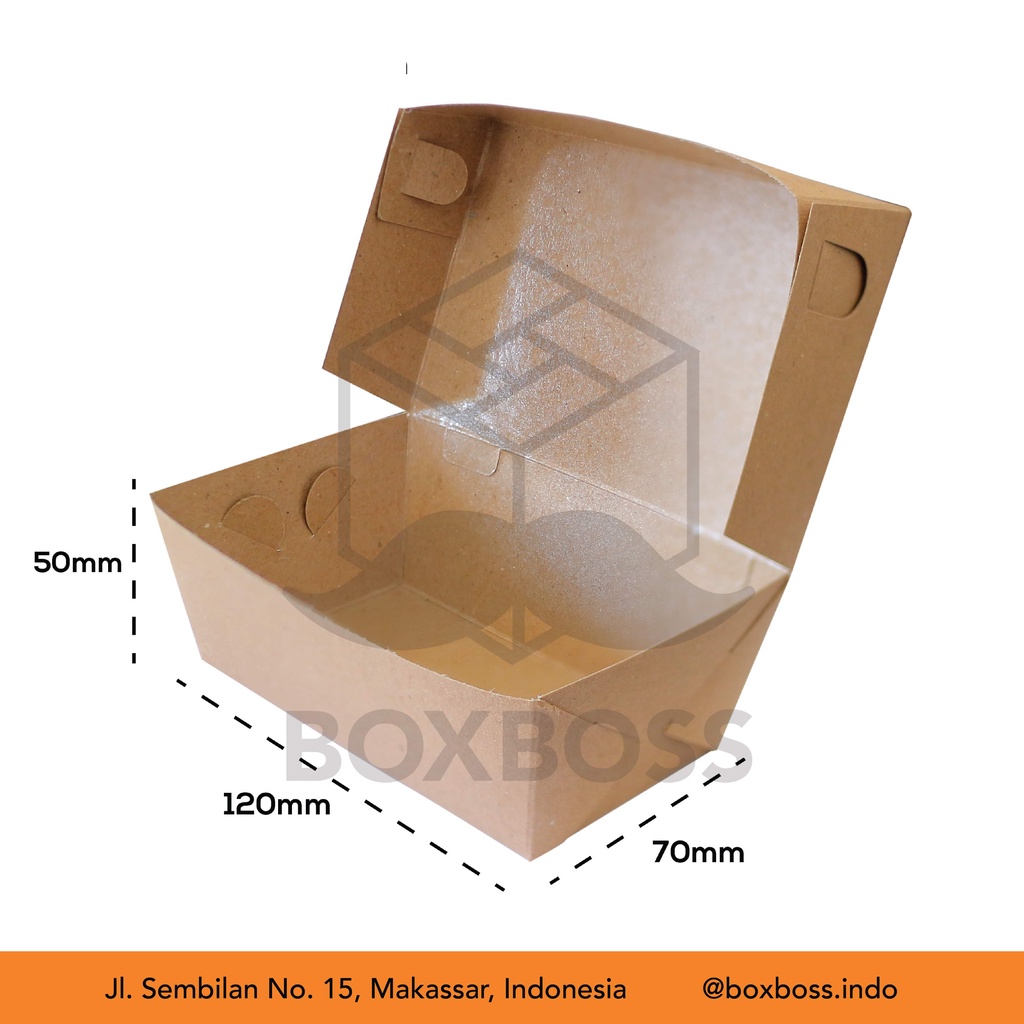 Jual Paper Lunch Box (Box Kertas Makanan) 120 x 70 x 50 mm PE | Shopee ...