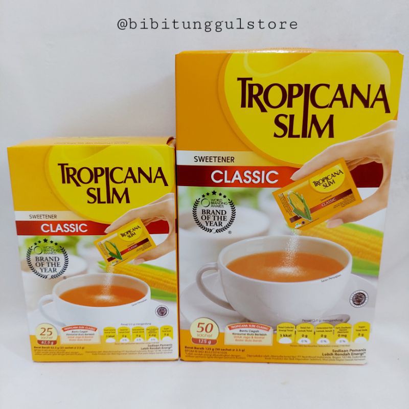 Jual Tropicana Slim Sweetener Classic 25 & 50 Sachet - Pemanis Untuk ...