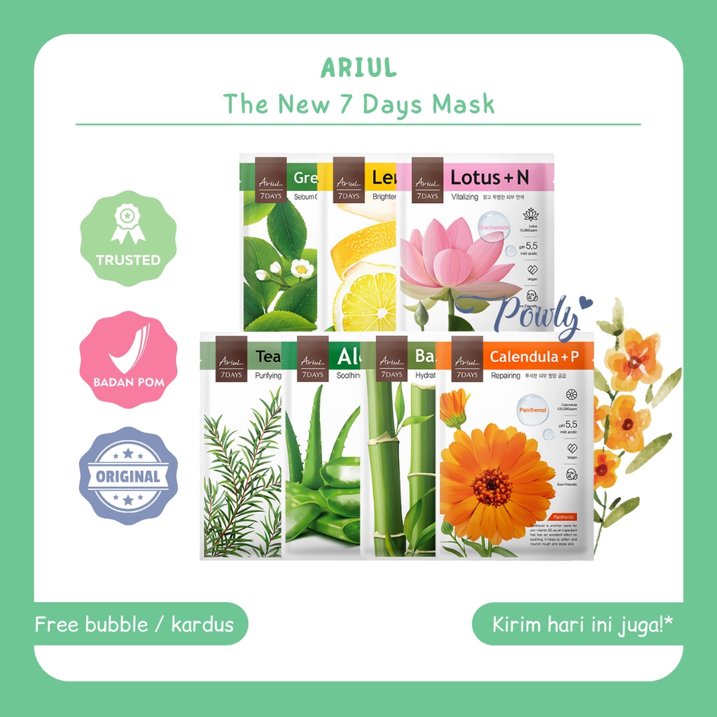 Jual [BPOM] ARIUL The New 7 Days Mask Sheet 20gr | Masker Ariul ...