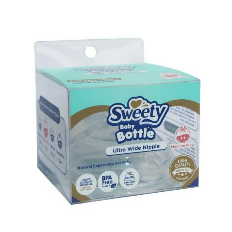 Jual Sweety Baby Bottle Ultra Wide Nipple / Karet Dot Besar | Shopee ...