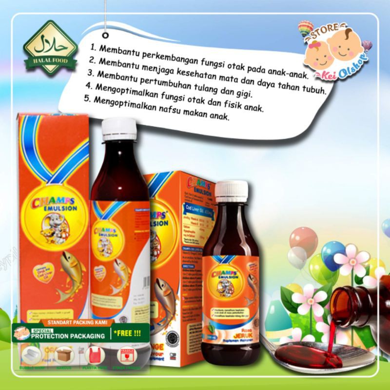 Jual CHAMPS EMULSION Cod Liver Oil 200 ML | Shopee Indonesia