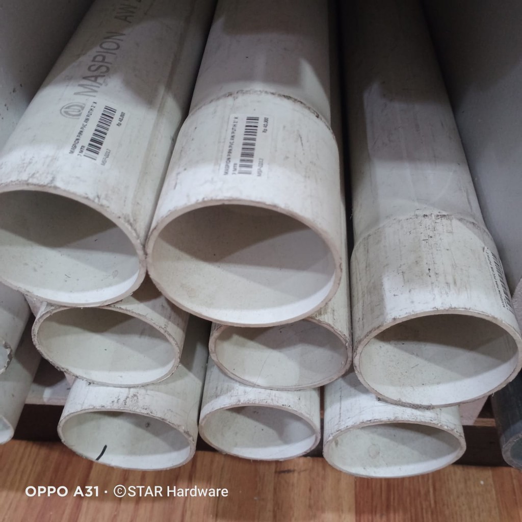 Jual Maspion Putih Pipa Paralon PVC 2" (60 mm) AW Per 2 Meter Bagi 2 ...