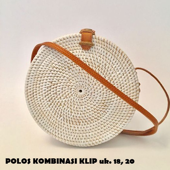 Jual Tas Rotan / Ate Bulat Bali Putih 20cm (Tali Cokelat) Indonesia ...