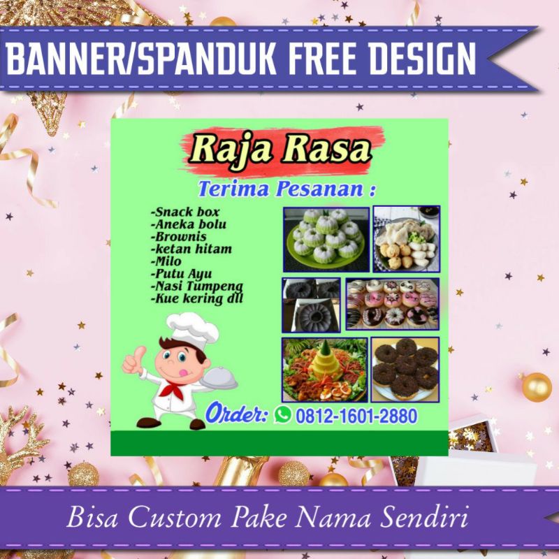 SPANDUK / BANNER USAHA JAJANAN FREE DESIGN (HARGA PER METER) | Shopee ...