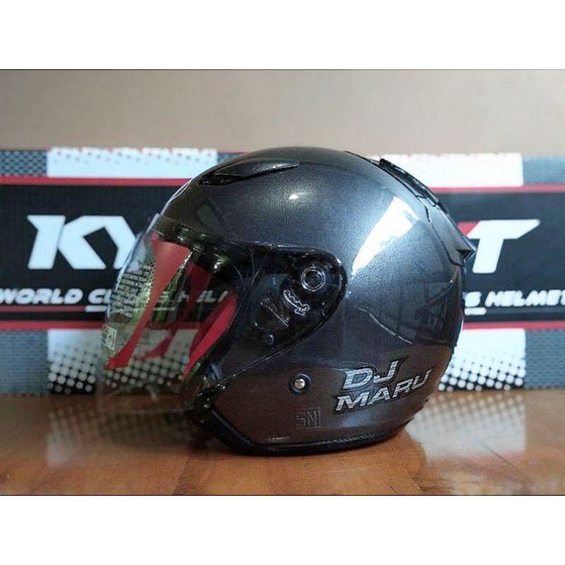 Jual HELM KYT DJ MARU SOLID GUNMETAL ABU TUA HALF FACE HELM ORIGINAL ...