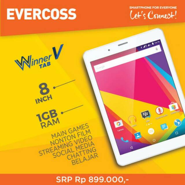 Tablet Evercoss Winner V AT8B Ram 1 Gb / 8 Gb | Shopee Indonesia