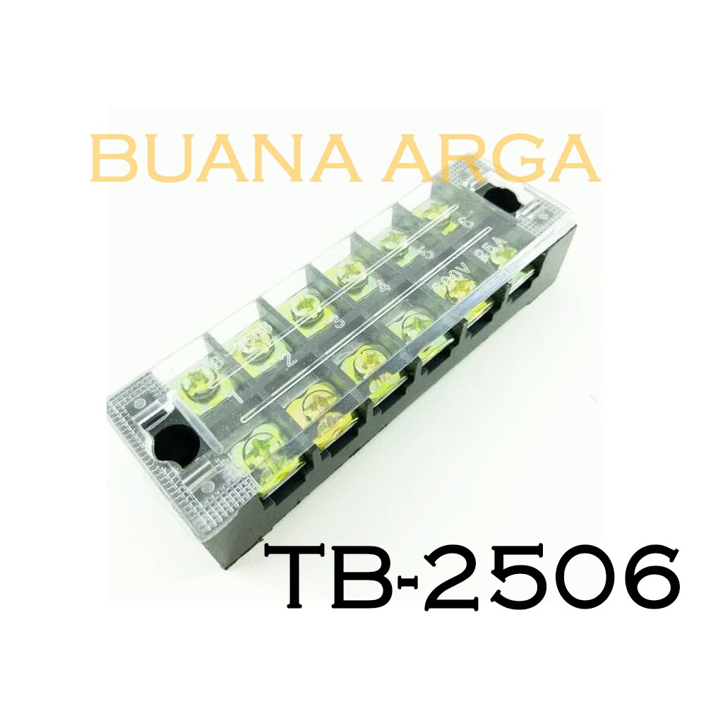 Jual Terminal Block TB 25A TB-2506 / TB2506 6 Pole Fort | Shopee Indonesia