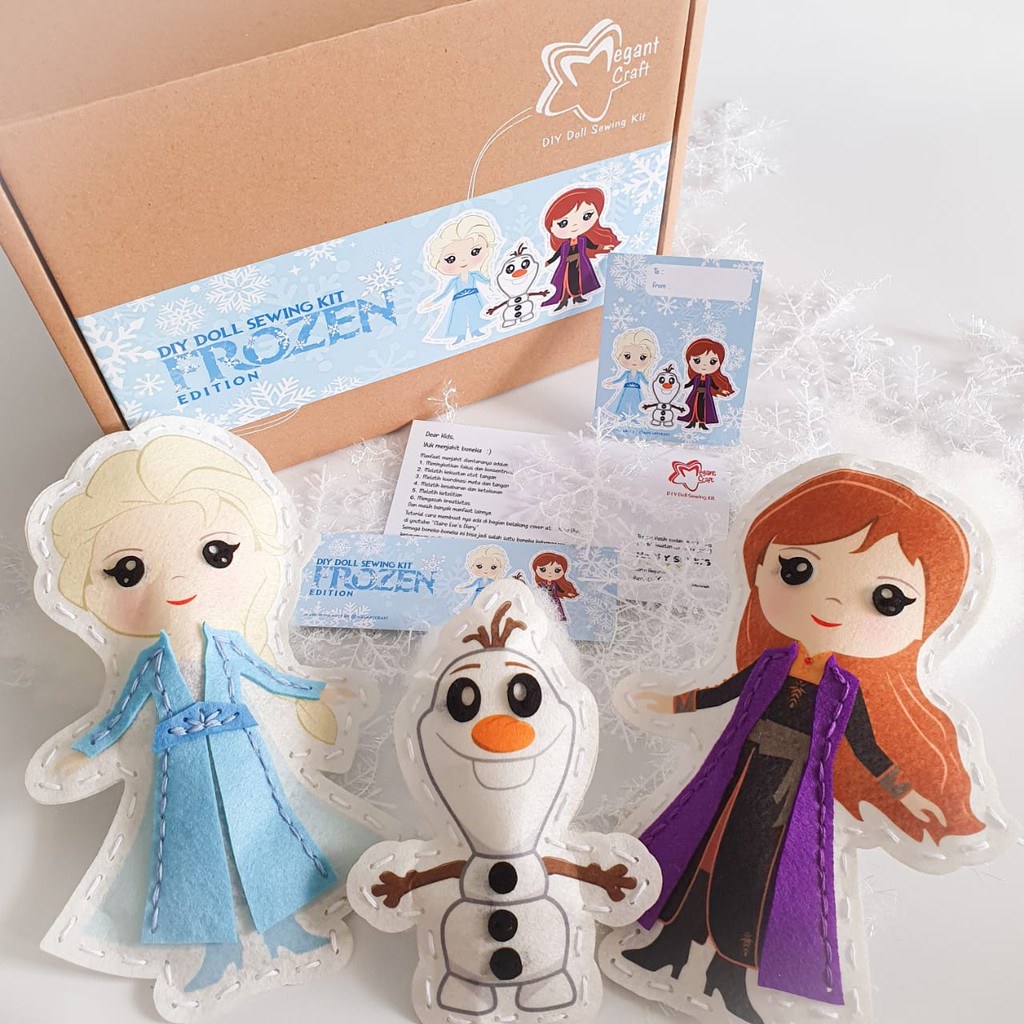 Jual DIY DOLL SEWING KIT FROZEN / MENJAHIT BONEKA UNTUK ANAK (6 tahun ...