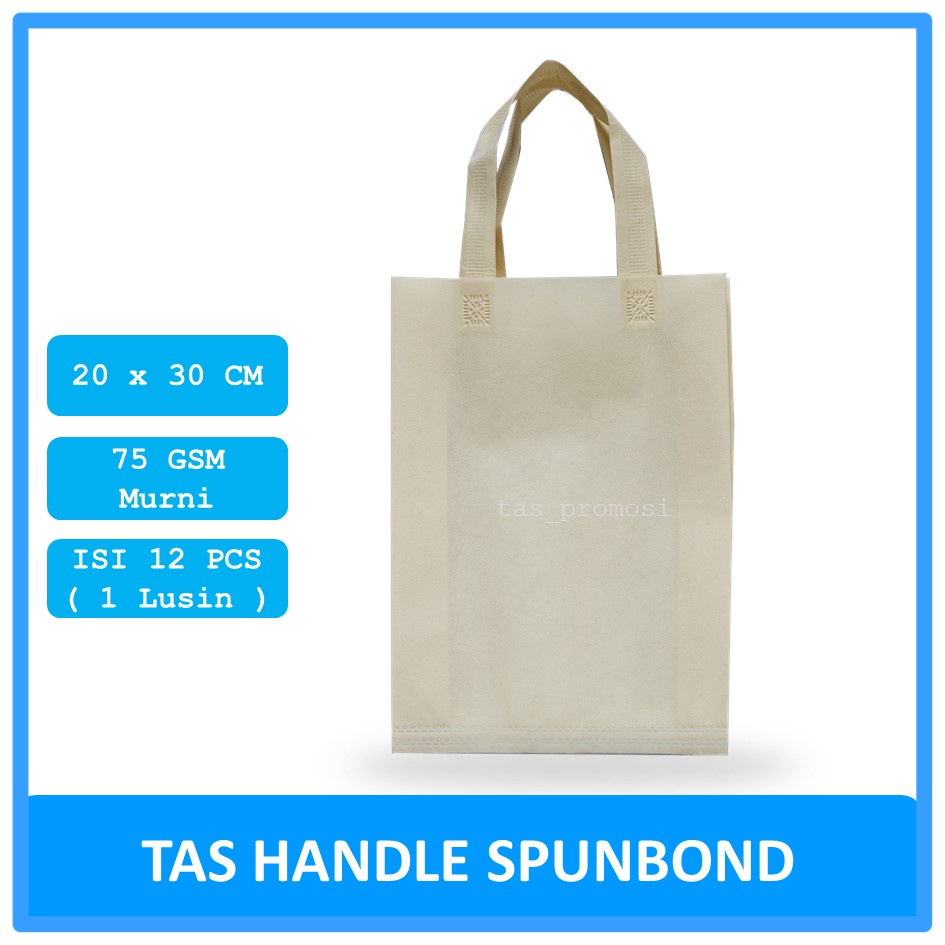 Jual Goodie bag Spunbond Handle 20x30 Cream Satuan / Tas Spunbond Polos ...
